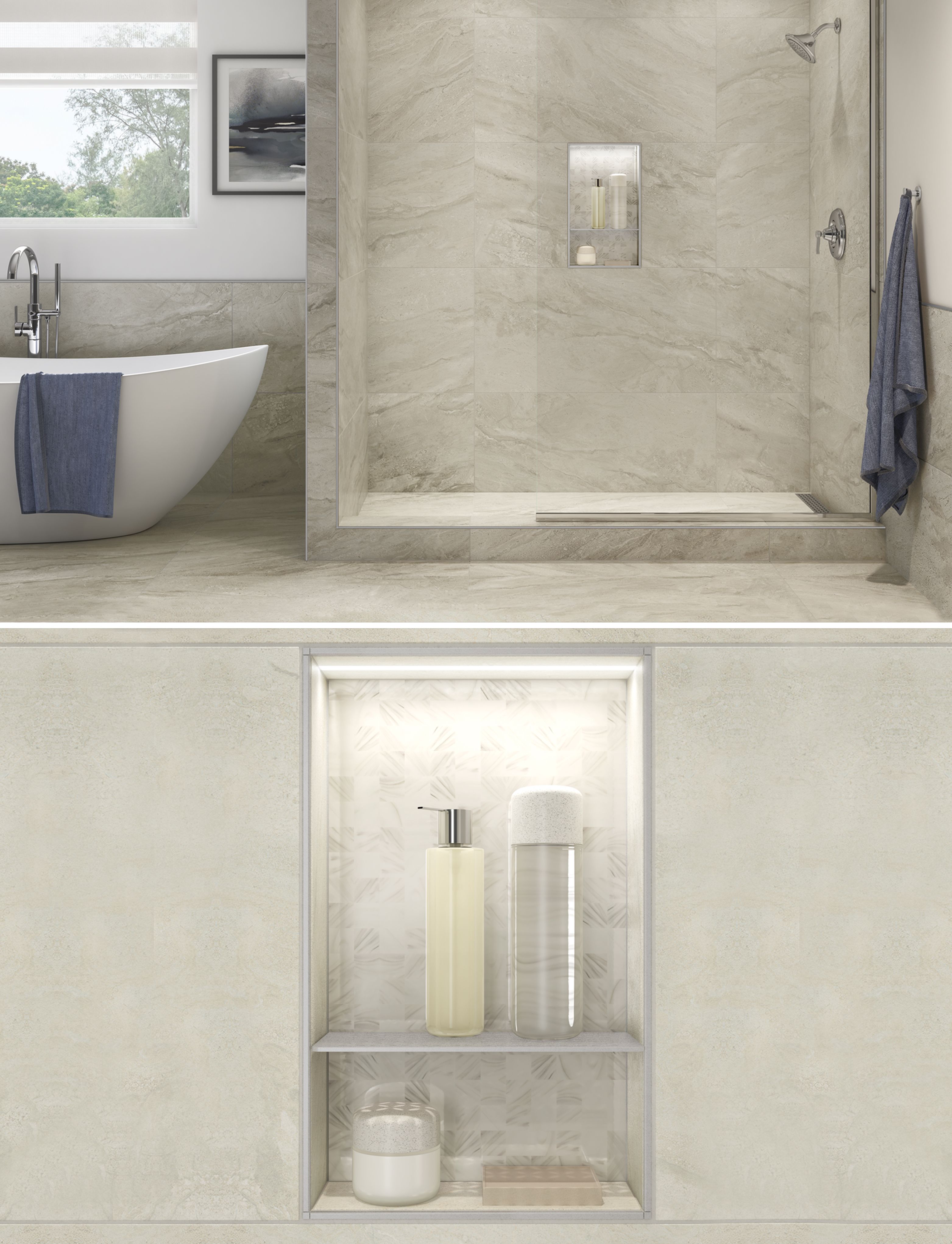 Nicho de ducha iluminado KERDI-BOARD-SNLT | Schluter